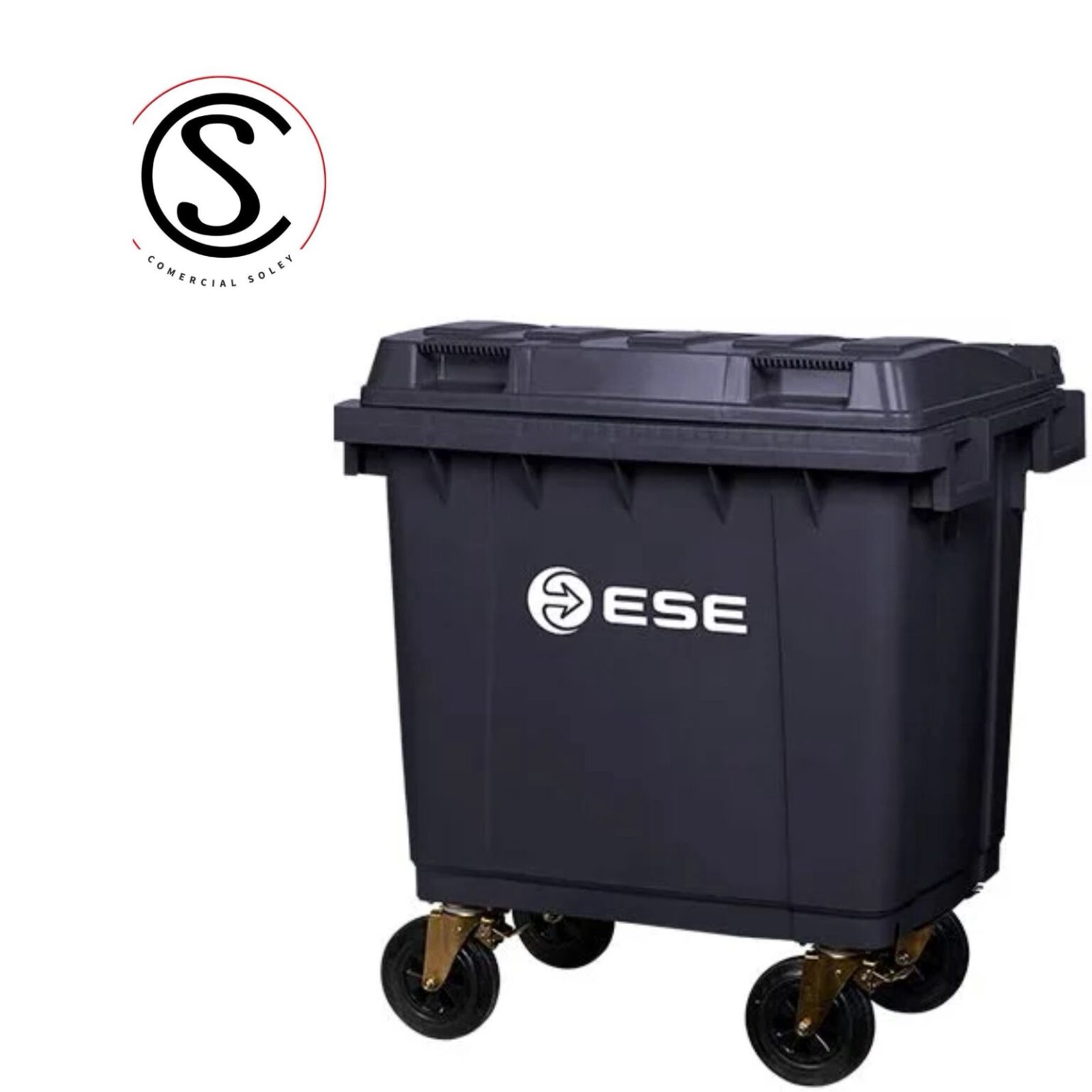 Contenedor de basura plástico 400 litros color gris oscuro origen ...